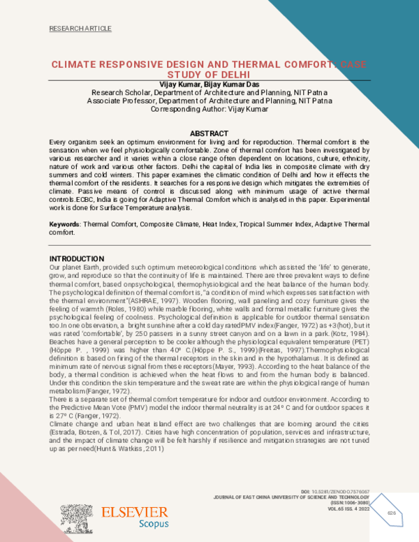 (PDF) CLIMATE RESPONSIVE DESIGN AND THERMAL COMFORT: CASE STUDY OF DELHI