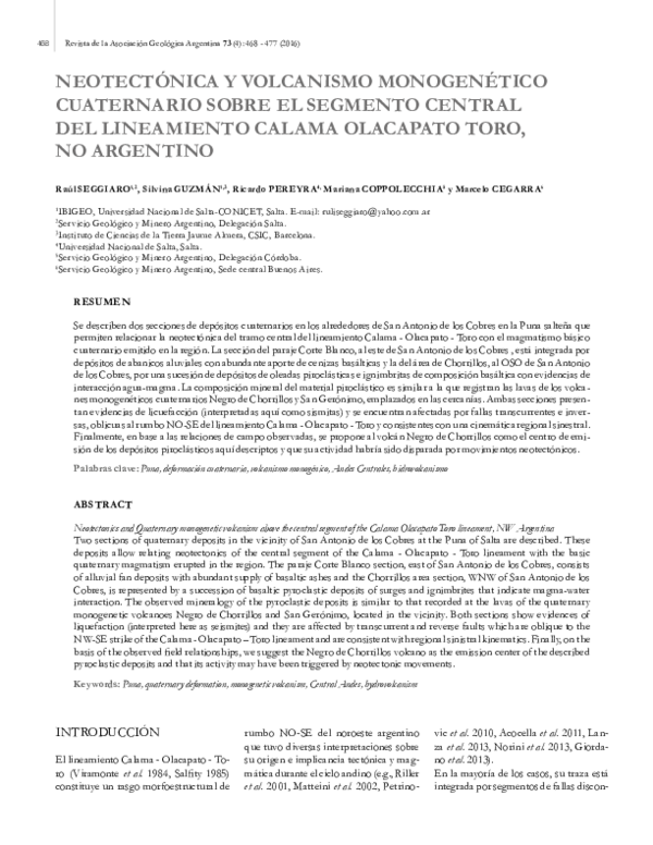 (PDF) Neotectónica y volcanismo monogenético cuaternario sobre el ...