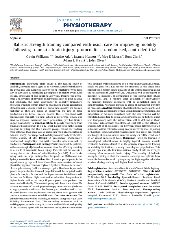 (PDF) Ballistic strength training compared with usual care for ...