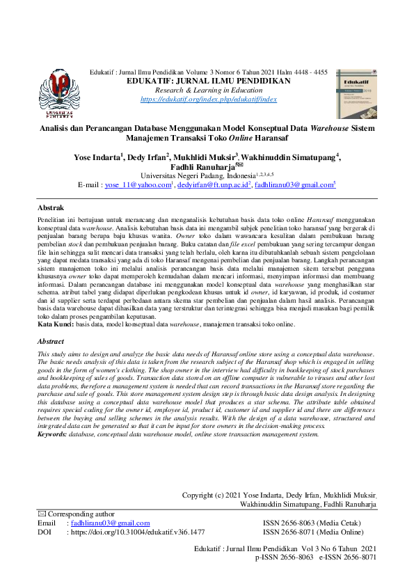 (PDF) Analisis dan Perancangan Database Menggunakan Model Konseptual ...
