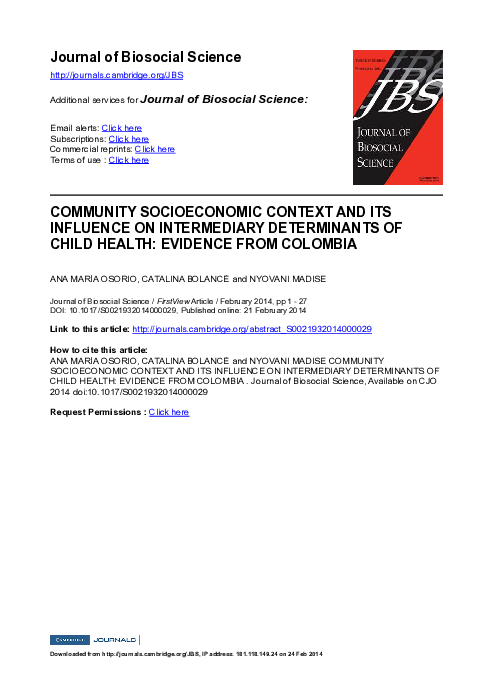 (PDF) Community Socioeconomic Context and Its Influence on Intermediary ...