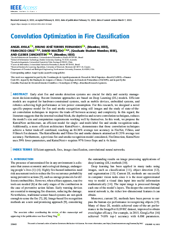 Pdf Convolution Optimization In Fire Classification