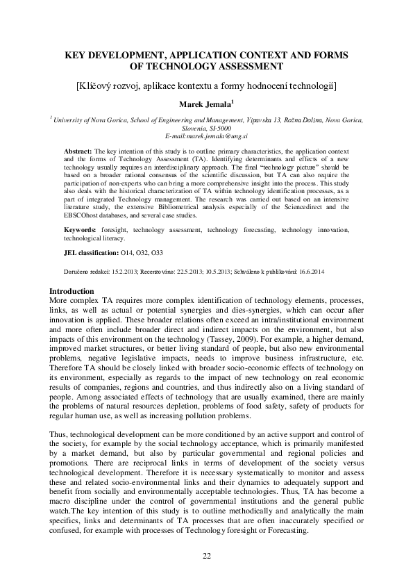 Pdf Key Development Application Context And Forms Of Technology