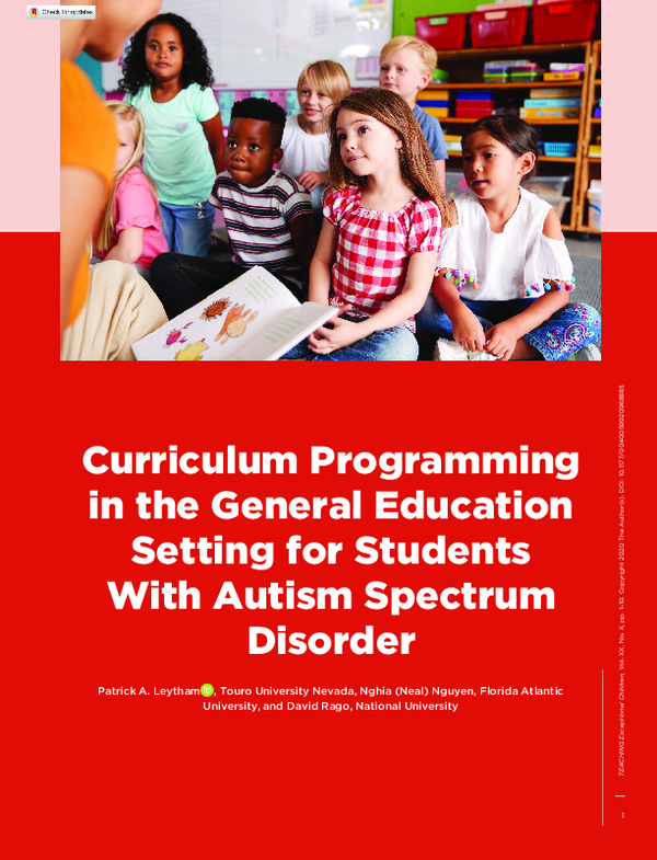 (PDF) Curriculum Programming in the General Education Setting for ...