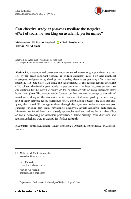 (PDF) Can effective study approaches mediate the negative effect of ...