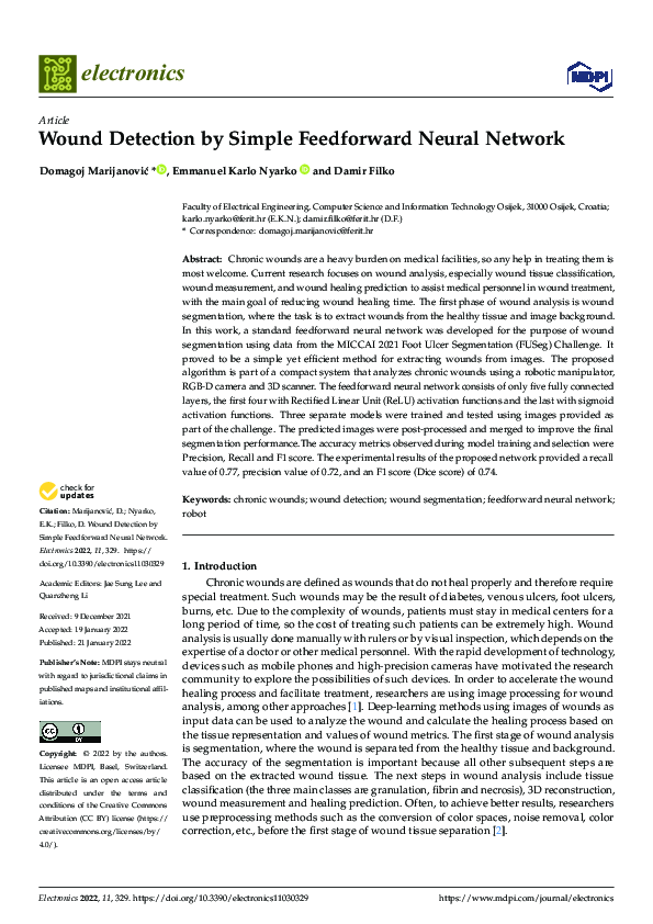 (PDF) Wound Detection by Simple Feedforward Neural Network