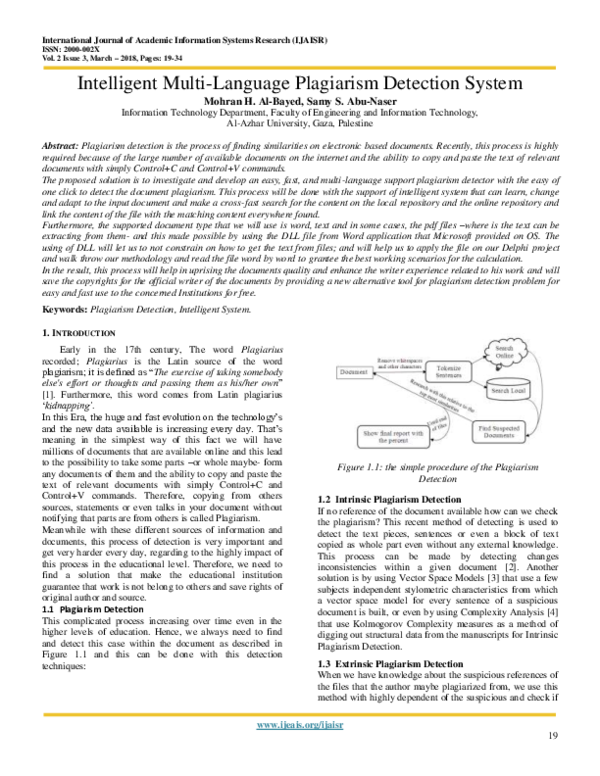 (PDF) Intelligent Multi-Language Plagiarism Detection System