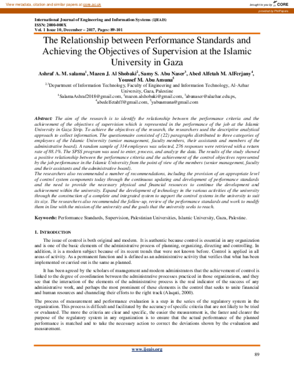 (PDF) The Relationship Between Performance Standards and Achieving the ...