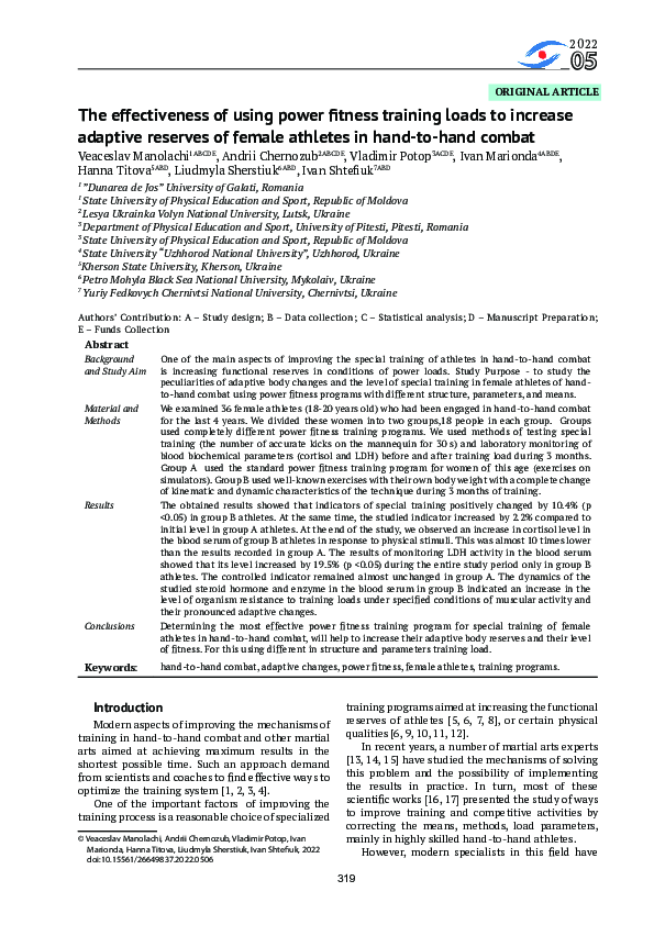 (PDF) The effectiveness of using power fitness training loads to ...