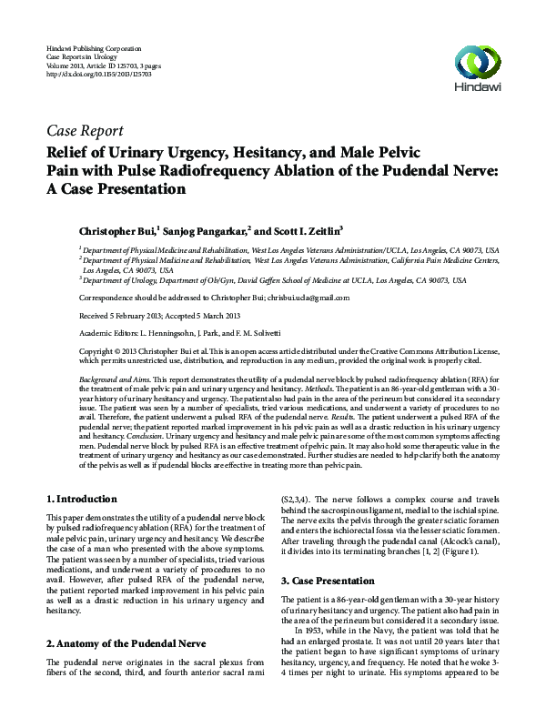 (PDF) Relief of Urinary Urgency, Hesitancy, and Male Pelvic Pain with ...
