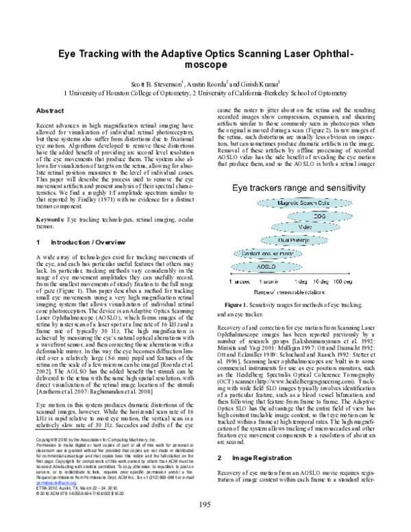 (PDF) Eye tracking with the adaptive optics scanning laser ophthalmoscope