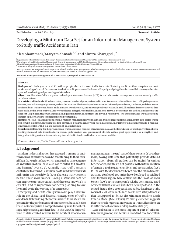(PDF) Developing a Minimum Data Set for an Information Management ...