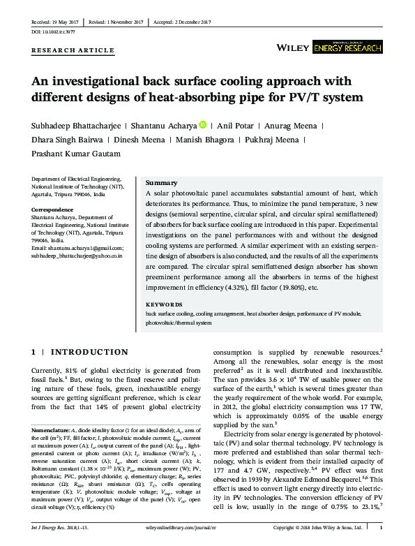(PDF) An investigational back surface cooling approach with different ...
