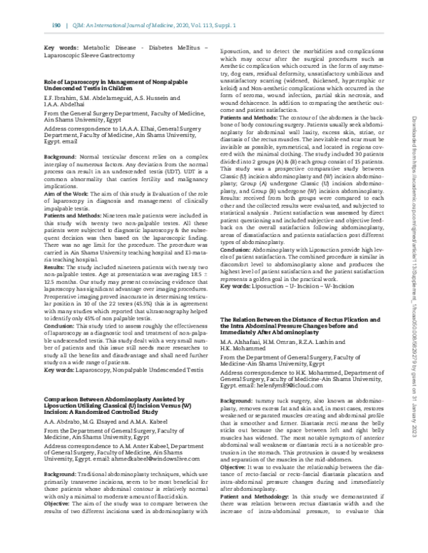 (PDF) The Relation Between the Distance of Rectus Plication and the ...