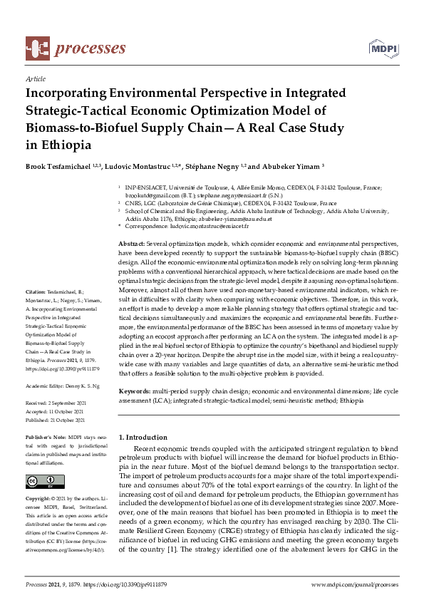 (PDF) Incorporating Environmental Perspective in Integrated Strategic-Tactical Economic ...