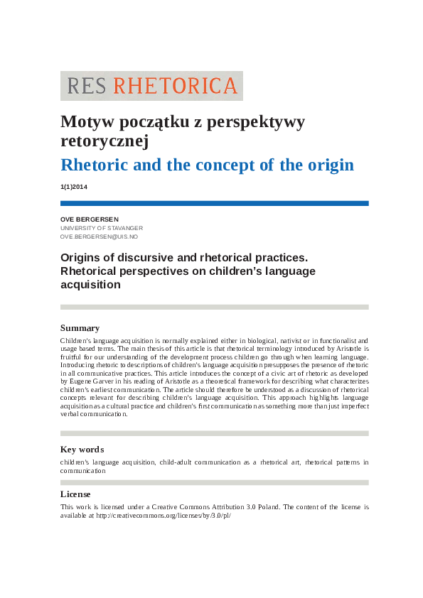 (PDF) Origins of discursive and rhetorical practices. Rhetorical ...
