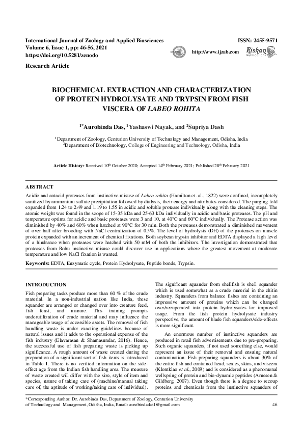 (PDF) Biochemical Extraction and Characterization of Protein ...