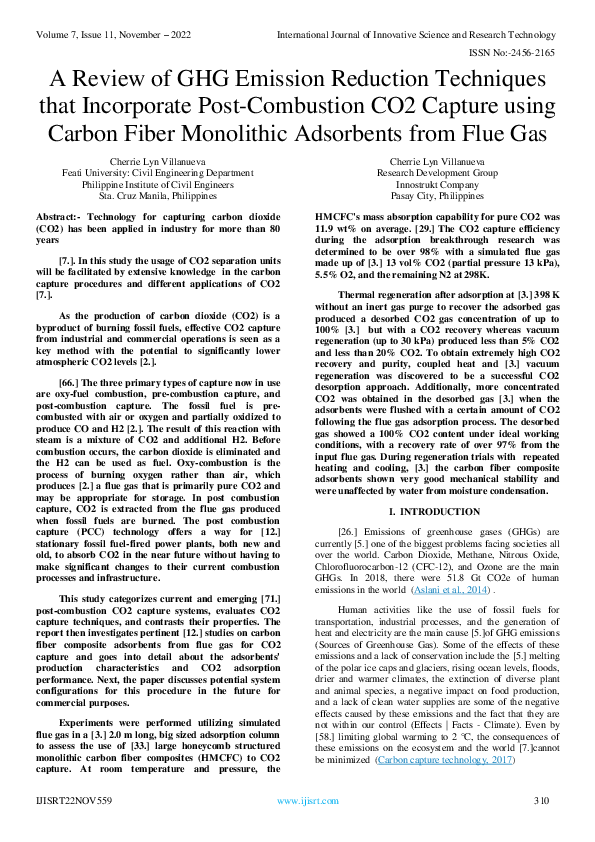 (PDF) A Review of GHG Emission Reduction Techniques that Incorporate ...