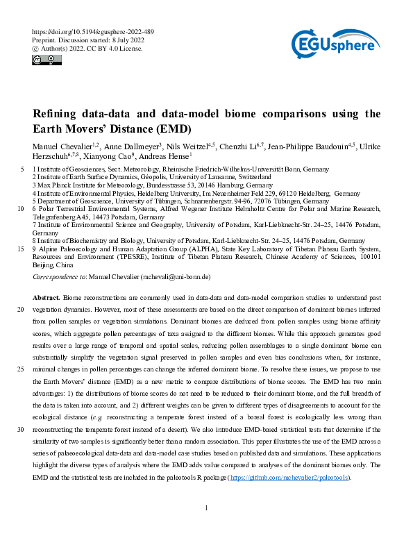 Pdf Refining Data Data And Data Model Biome Comparisons Using The