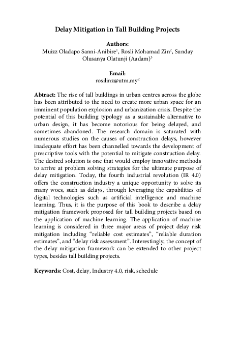 (PDF) Delay Mitigation in Tall Building Projects