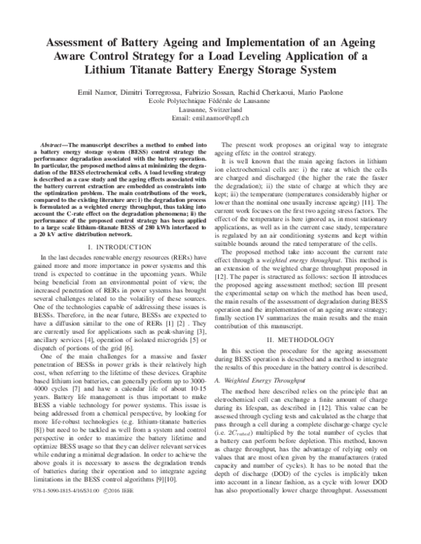 (PDF) Assessment of battery ageing and implementation of an ageing ...