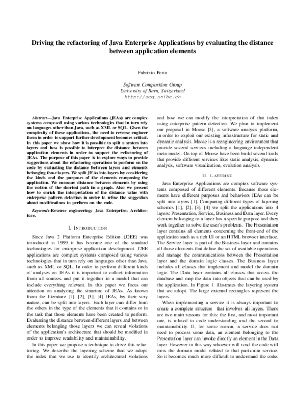 (PDF) Driving the refactoring of Java Enterprise Applications by ...