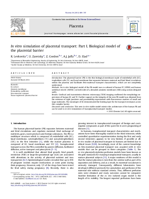 (PDF) In vitro simulation of placental transport: Part II. Glucose ...