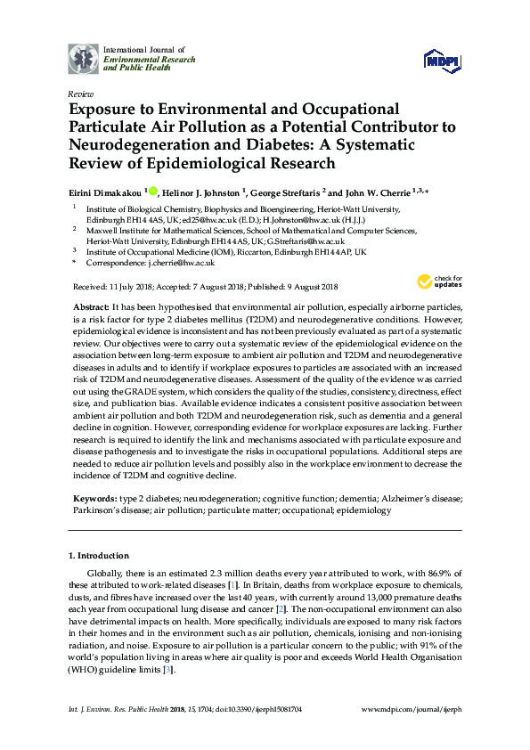 (PDF) Exposure to Environmental and Occupational Particulate Air ...