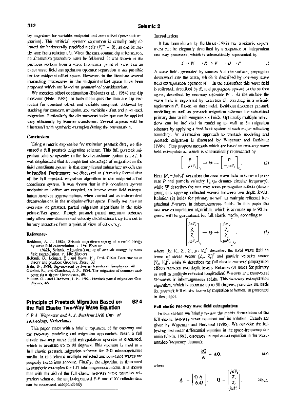 Pdf Principle Of Prestack Migration Based On The Full Elastic Two‐way Wave Equation