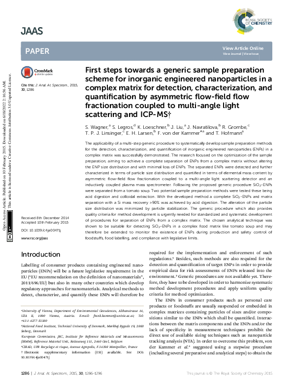 (PDF) First steps towards a generic sample preparation scheme for inorganic engineered ...