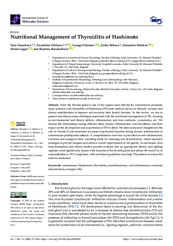 (PDF) Nutritional Management of Thyroiditis of Hashimoto