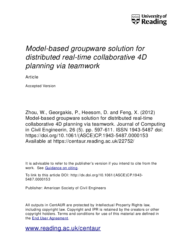 (PDF) Model-Based Groupware Solution for Distributed Real-Time Collaborative 4D Planning through ...