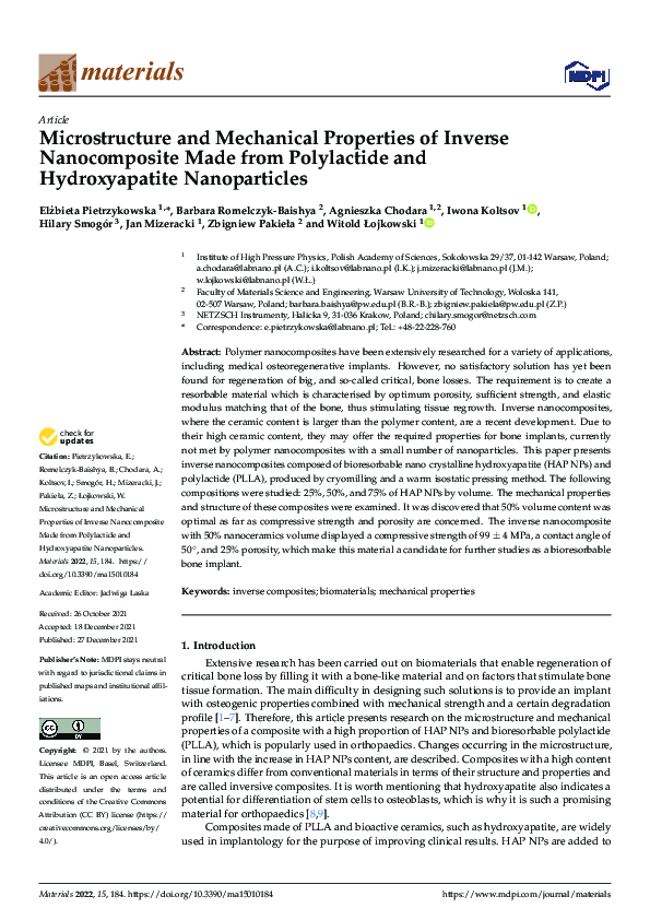 (PDF) Microstructure and Mechanical Properties of Inverse Nanocomposite Made from Polylactide ...