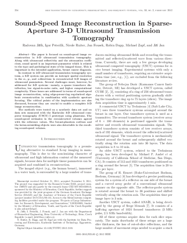 (PDF) Sound-speed image reconstruction in sparse-aperture 3-D ...
