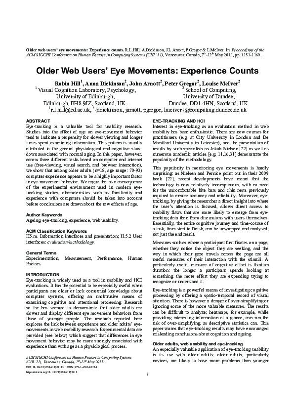 (PDF) Older web users' eye movements | Anna Dickinson - Academia.edu
