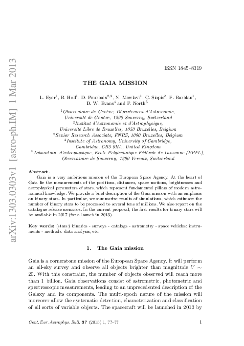 (PDF) The Gaia Mission