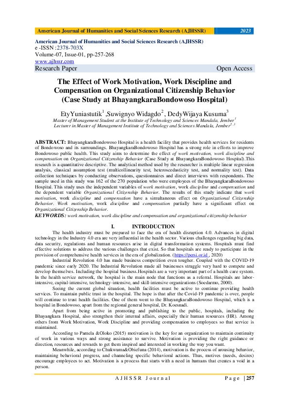 (PDF) The Effect of Work Motivation, Work Discipline and Compensation ...