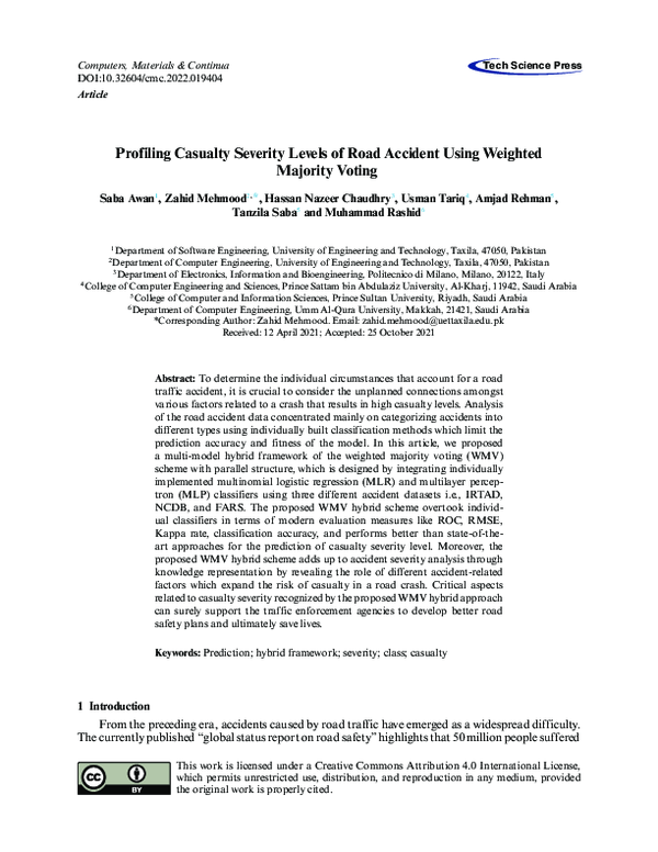(PDF) Profiling Casualty Severity Levels of Road Accident Using ...