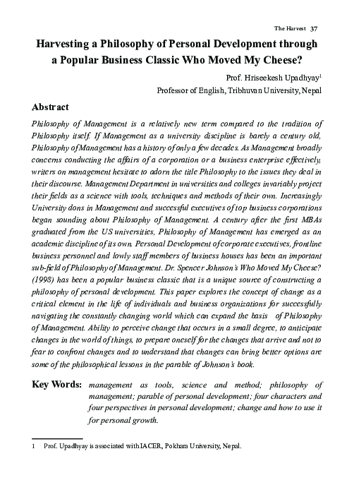 (PDF) Harvesting a Philosophy of Personal Development through a Popular ...
