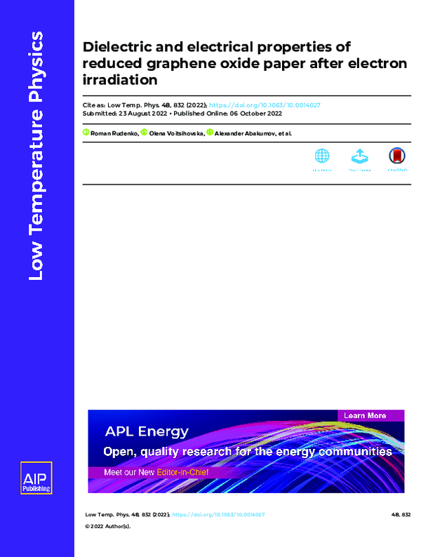 (PDF) Dielectric and electrical properties of reduced graphene oxide ...