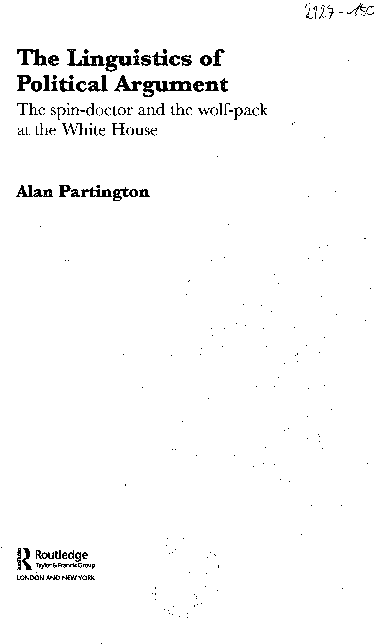 (PDF) The Linguistics of Political Argument
