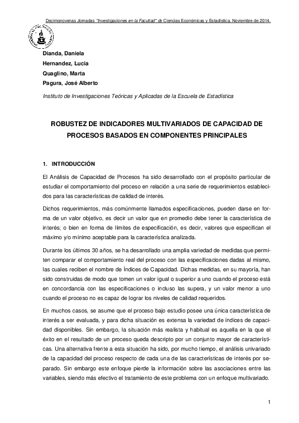 (PDF) Robustez de indicadores multivariados de capacidad de procesos ...