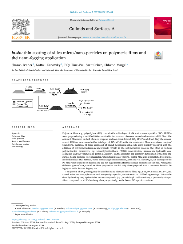 (PDF) In-situ thin coating of silica micro/nano-particles on polymeric ...