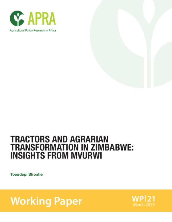 (PDF) Tractors and Agrarian Transformation In Zimbabwe: Insights from ...