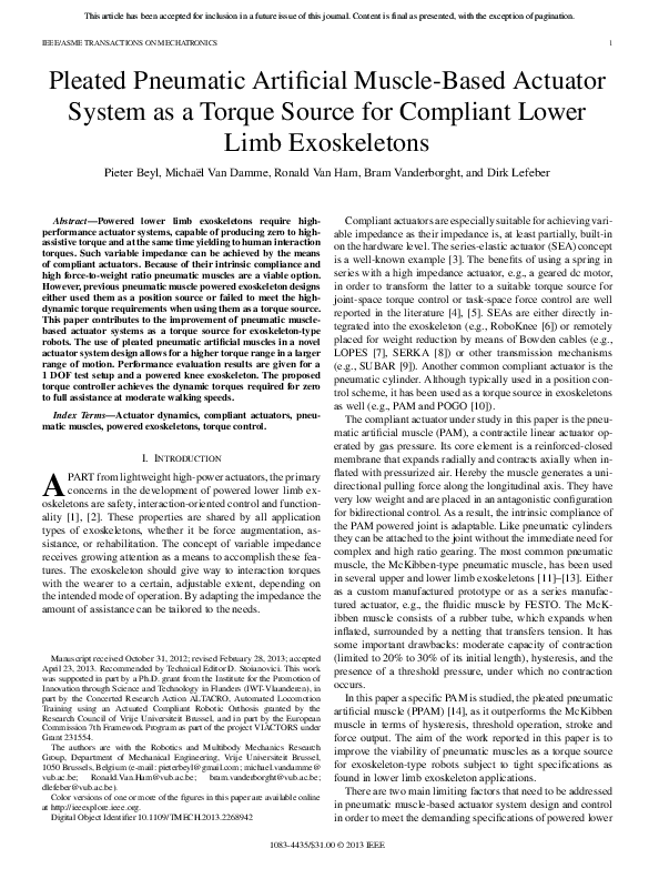 (PDF) Pleated Pneumatic Artificial Muscle-Based Actuator System as a Torque Source for Compliant ...