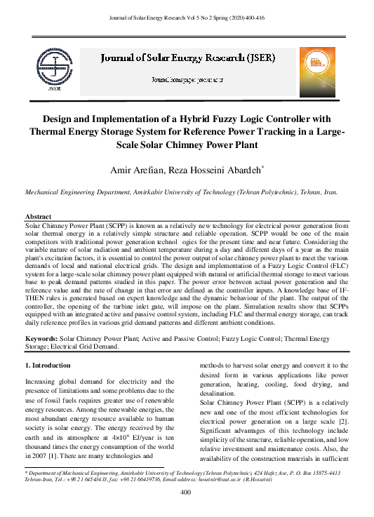 (PDF) Design and Implementation of a Hybrid Fuzzy Logic Controller with Thermal Energy Storage ...