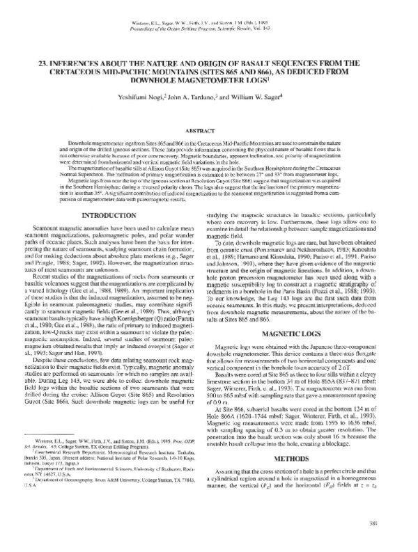 (PDF) Inferences about the Nature and Origin of Basalt Sequences from ...