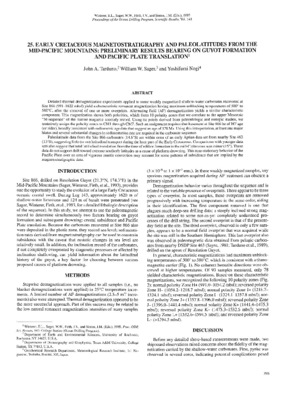 (PDF) Early Cretaceous Magnetostratigraphy and Paleolatitudes from the ...