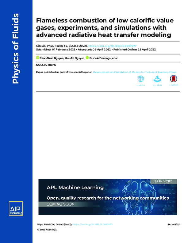 (PDF) Flameless combustion of low calorific value gases, experiments, and simulations with ...