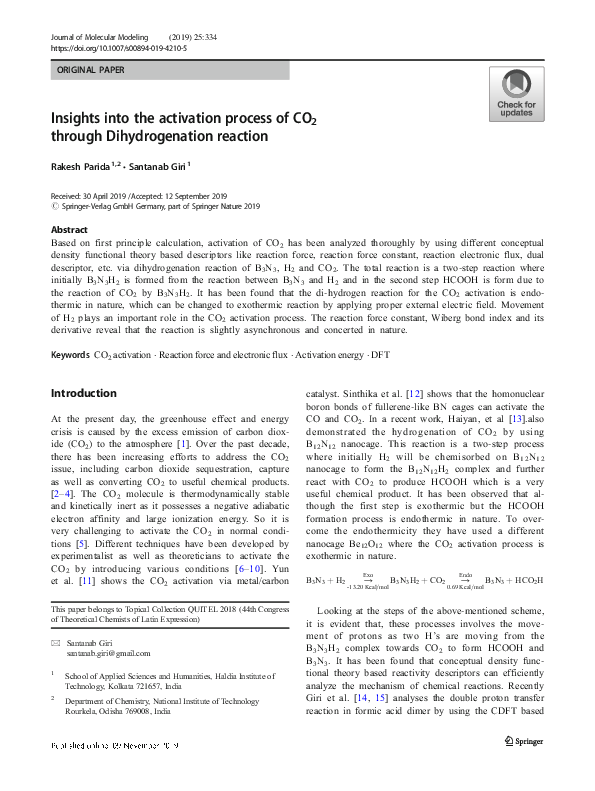 (PDF) Insights into the activation process of CO2 through ...